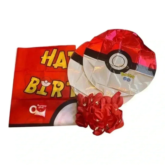 Pokemon | Party Supplies | Pokemon Birthday Ballons Banner Set | Poshmark